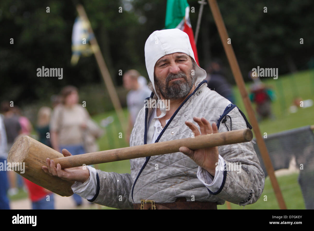 Performers at a medieval pageant wearing medieval costume Stock Photo ...