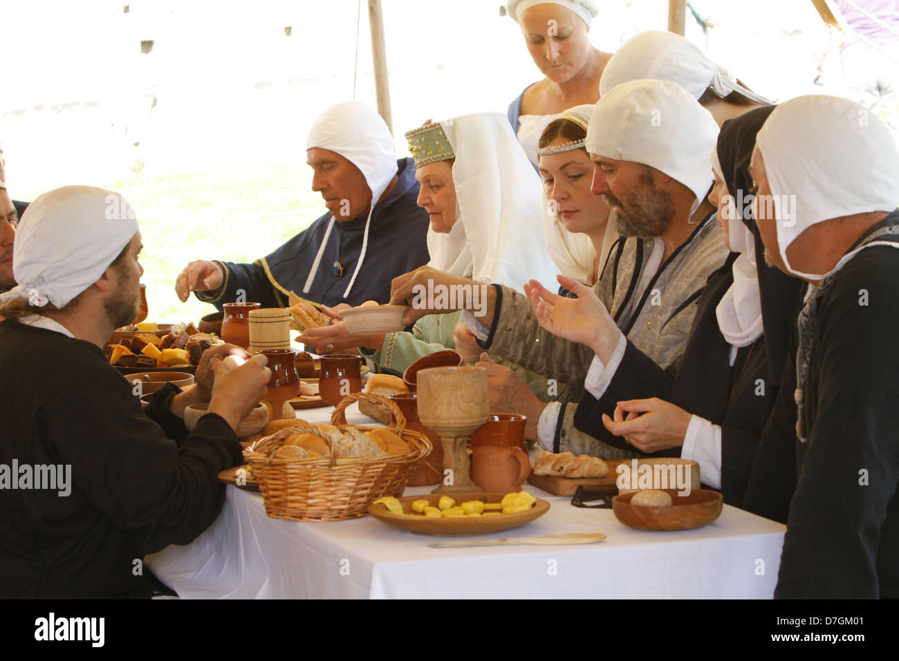 Performers at a medieval pageant wearing medieval costume Stock Photo ...
