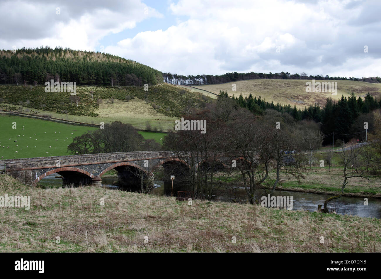Bridge over the River Tweed near Peebles in the Scottish Borders Stock ...