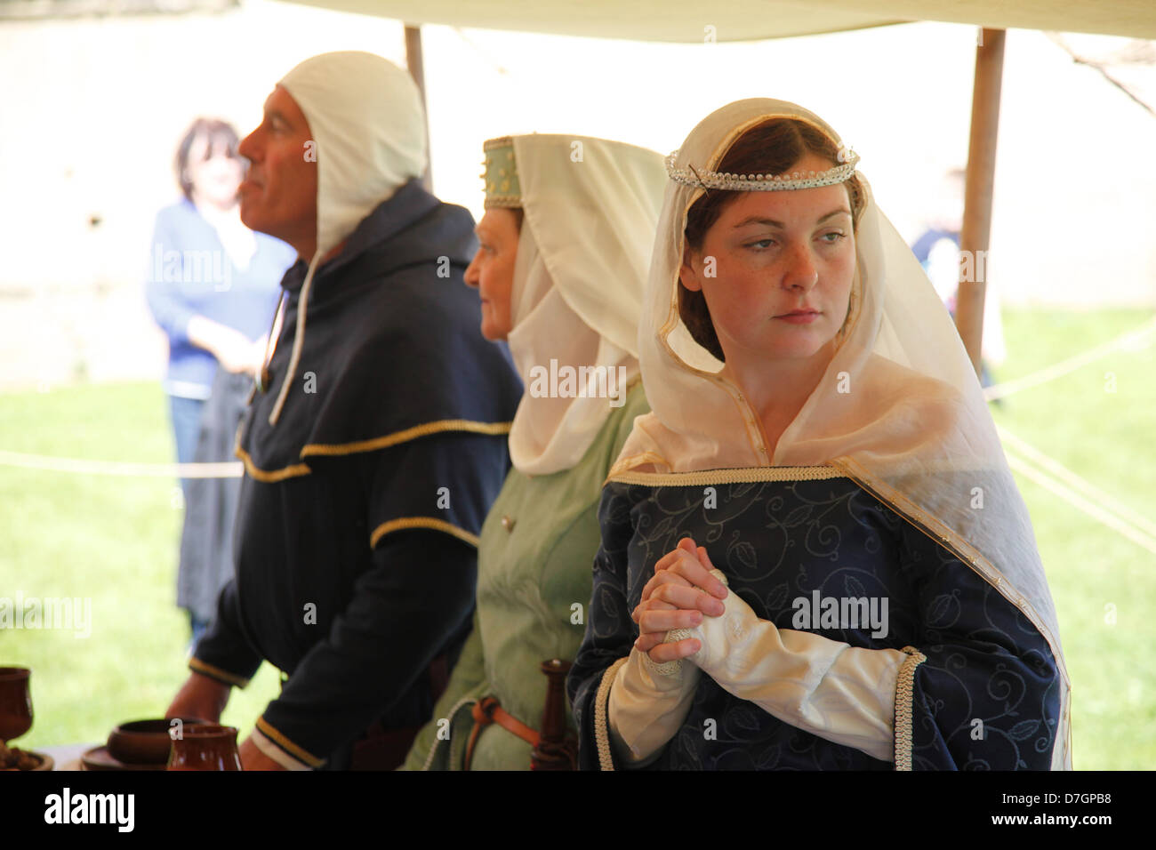 Performers at a medieval pageant wearing medieval costume Stock Photo ...