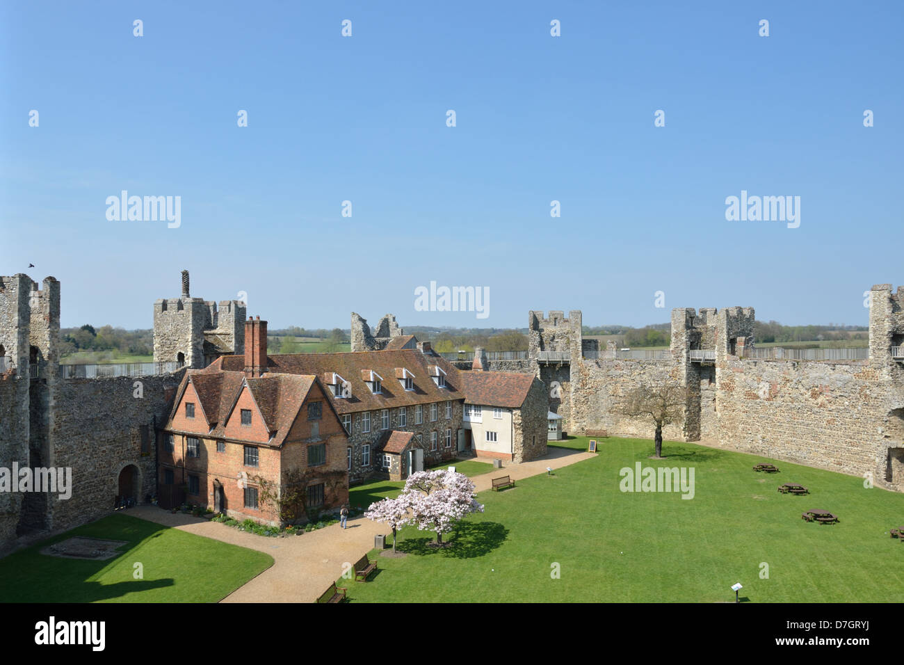 inside of framlingham castle Stock Photo - Alamy