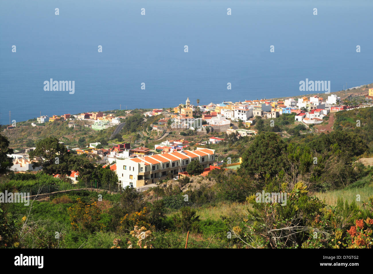 panoramic view of La Guancha municipality in Tenerife island Stock ...