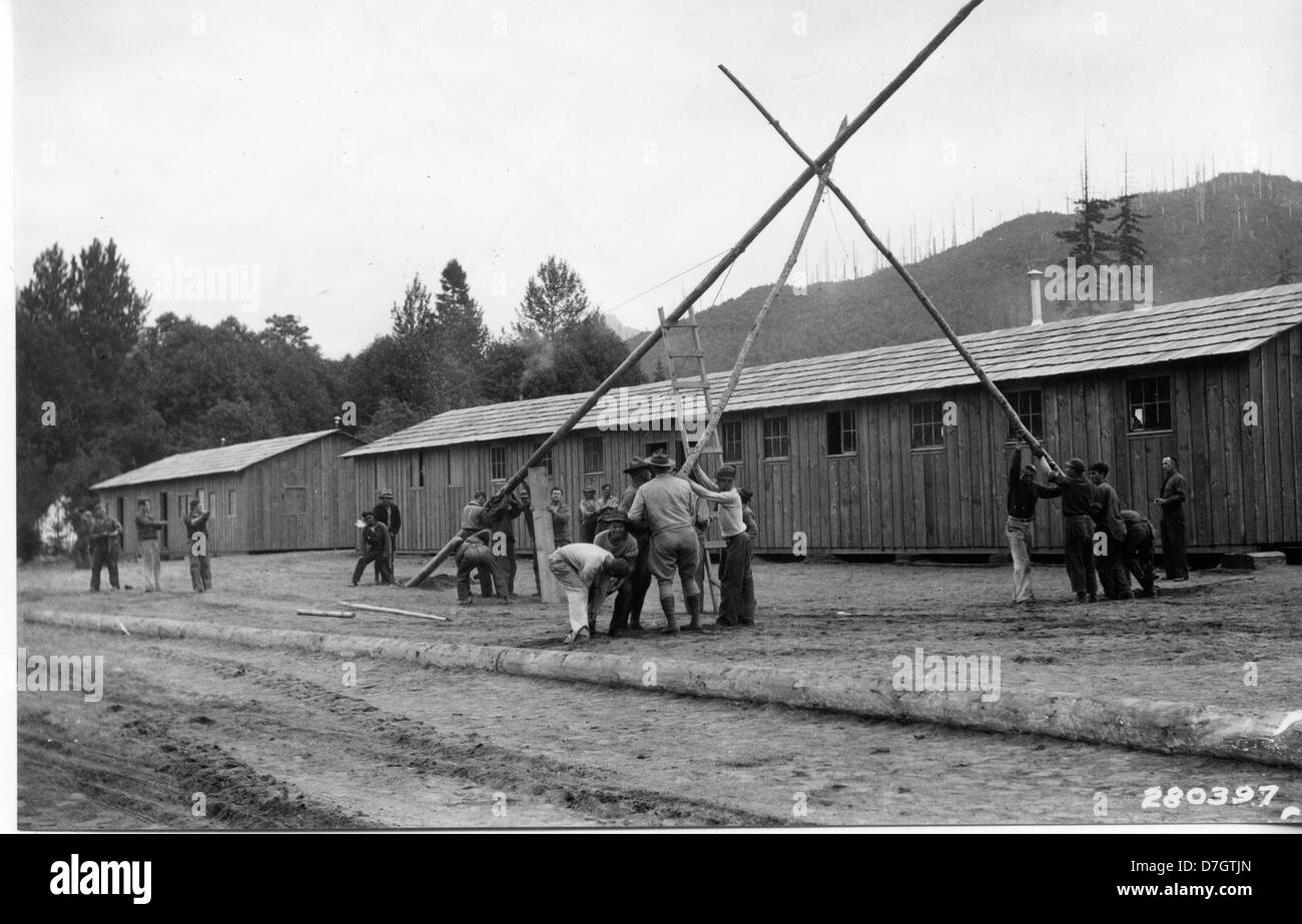 This photograph shows members of the Civilian Conservation Corps (CCC ...