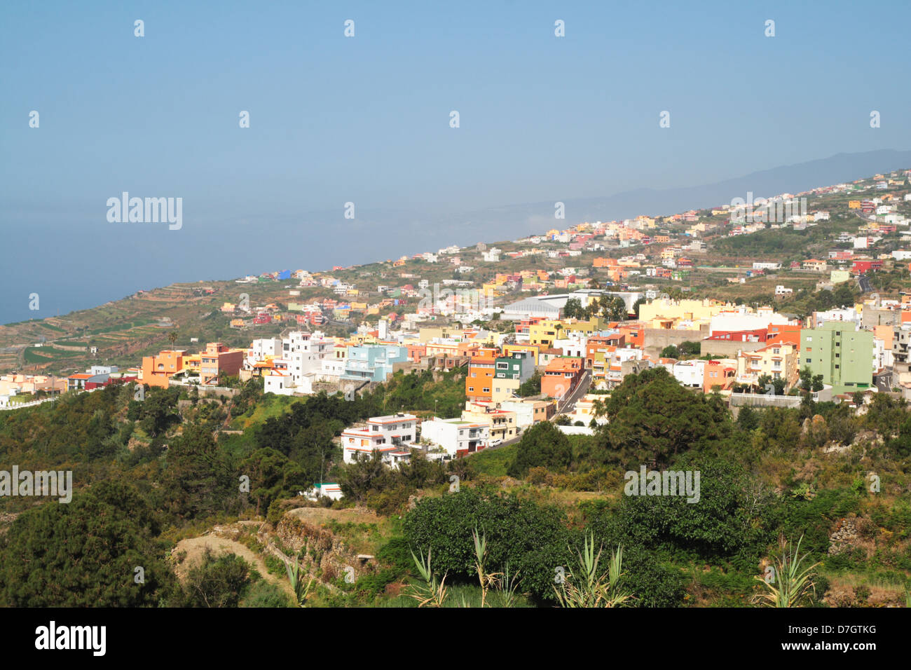 panoramic view of La Guancha municipality in Tenerife island Stock ...
