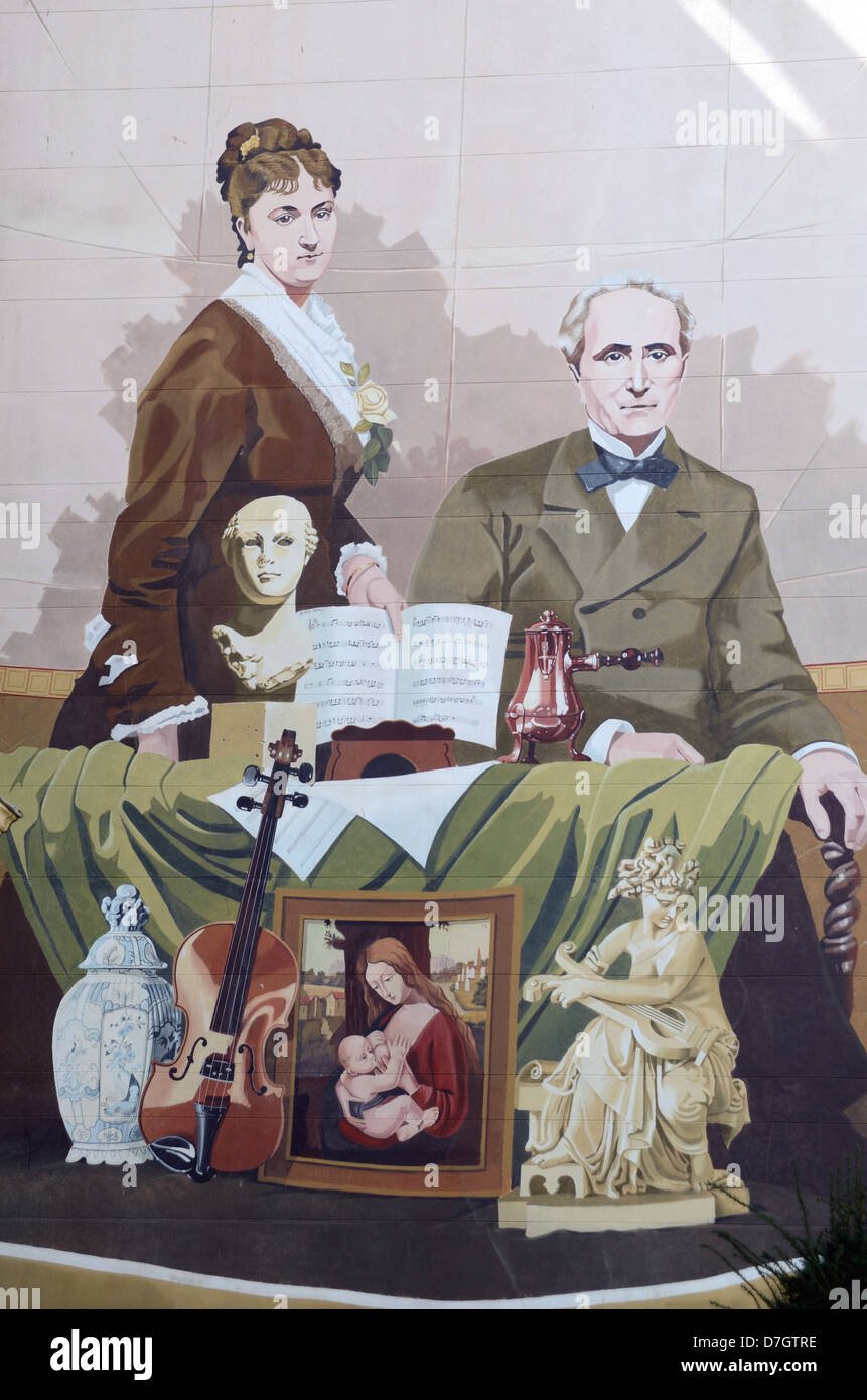 Wall Painting of Marie Labadié and Louis Grobet at Musée Grobet-Labadié ...
