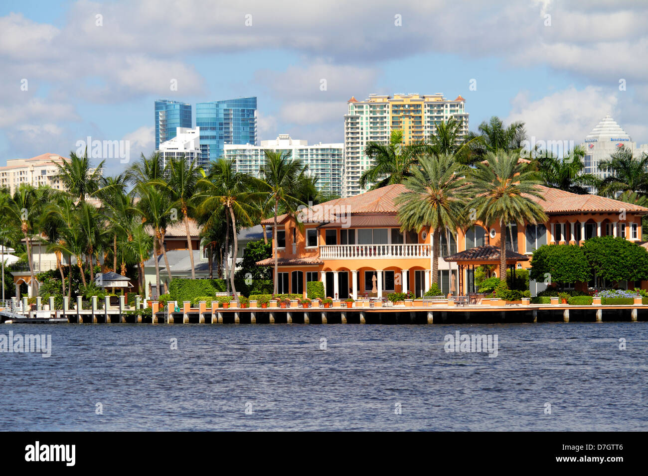 Florida Ft. Fort Lauderdale,Intracoastal city skyline cityscape,water ...
