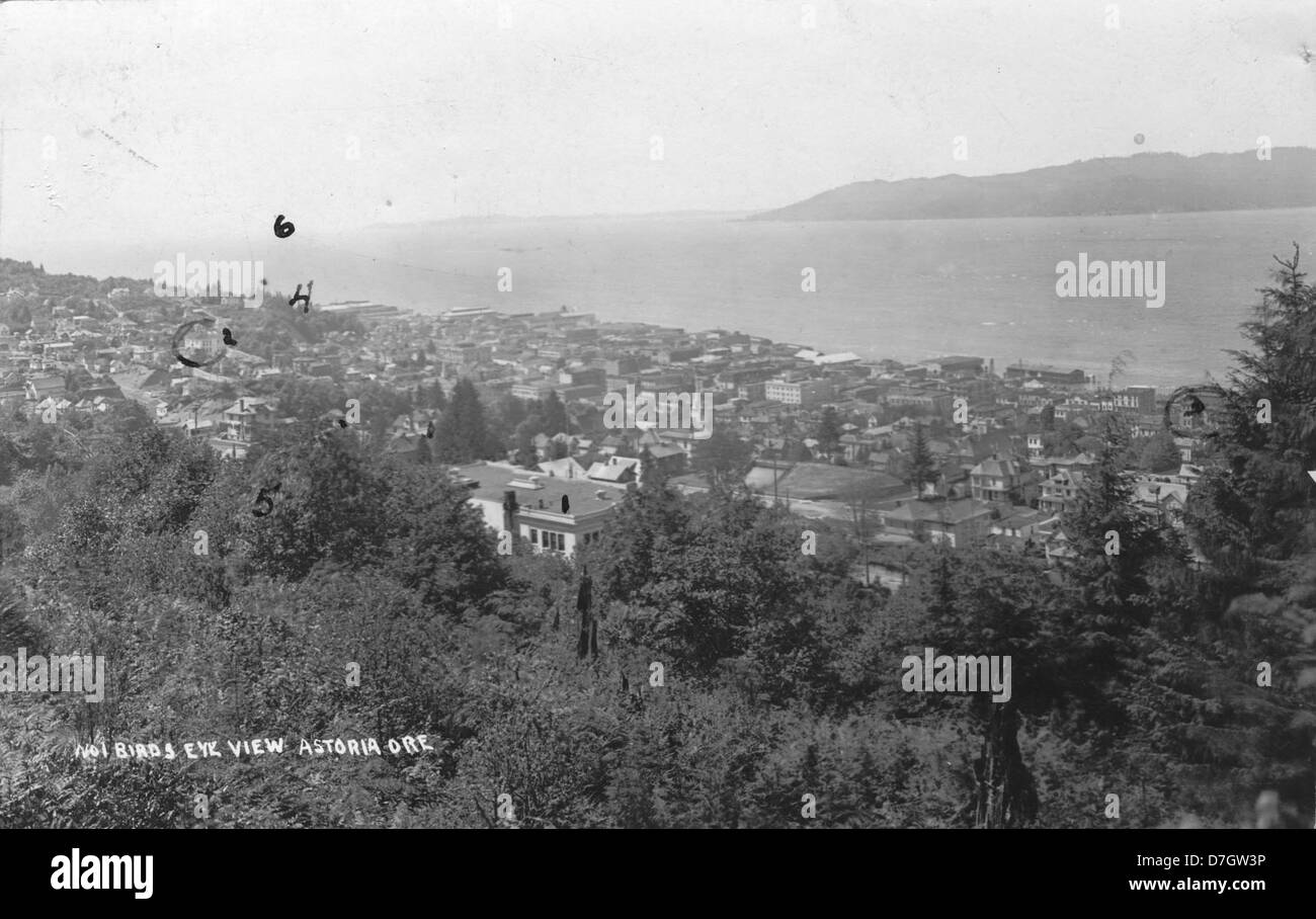 This bird's-eye view of Astoria, Oregon, captured by Gerald W. Williams ...