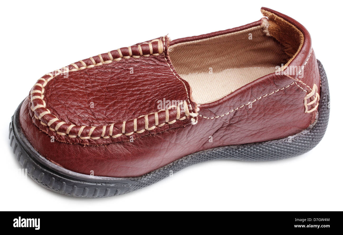 Single leather shoe Stock Photo - Alamy