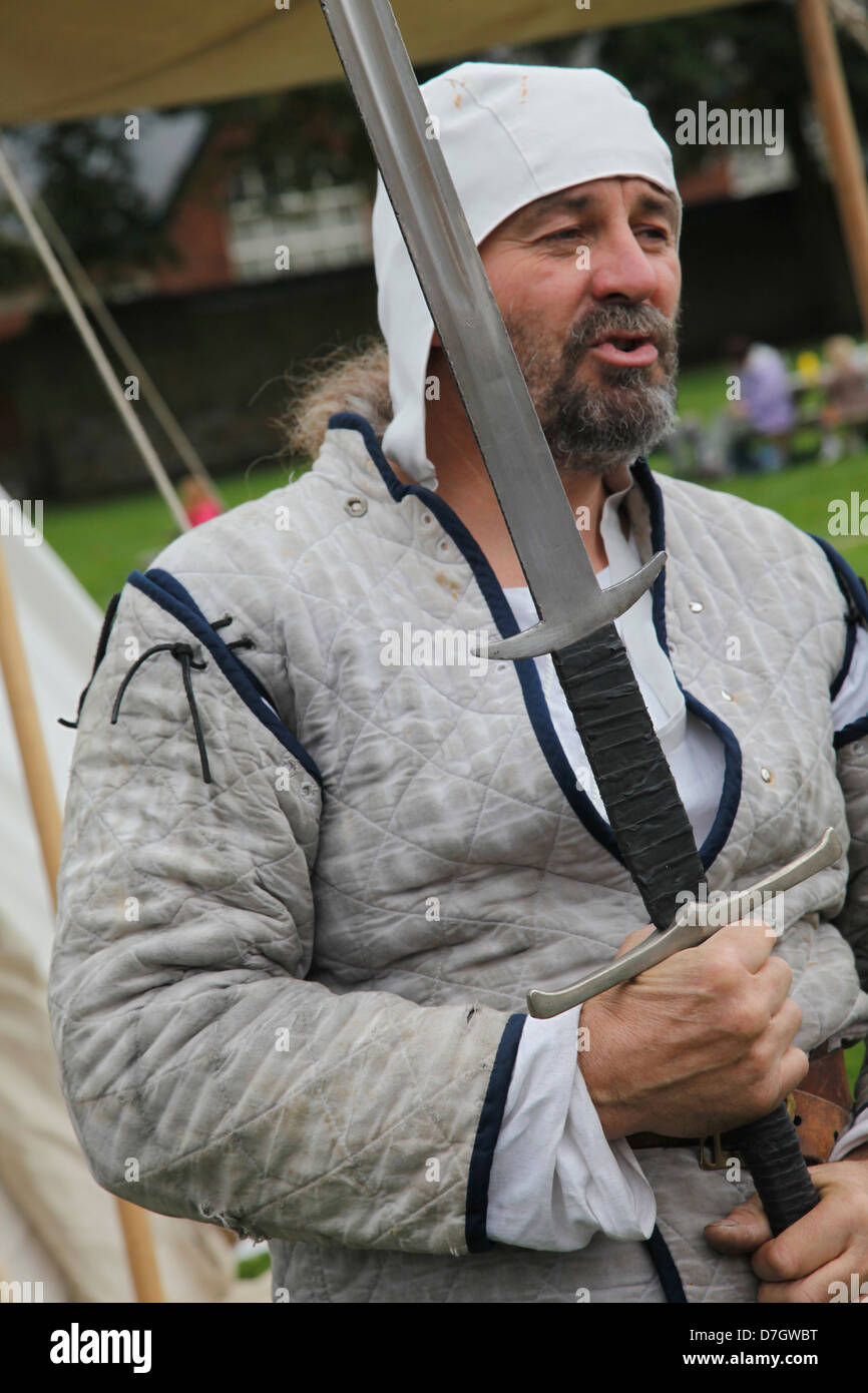 Performers at a medieval pageant wearing medieval costume Stock Photo ...