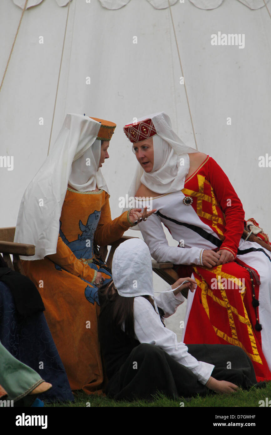 Performers at a medieval pageant wearing medieval costume Stock Photo ...