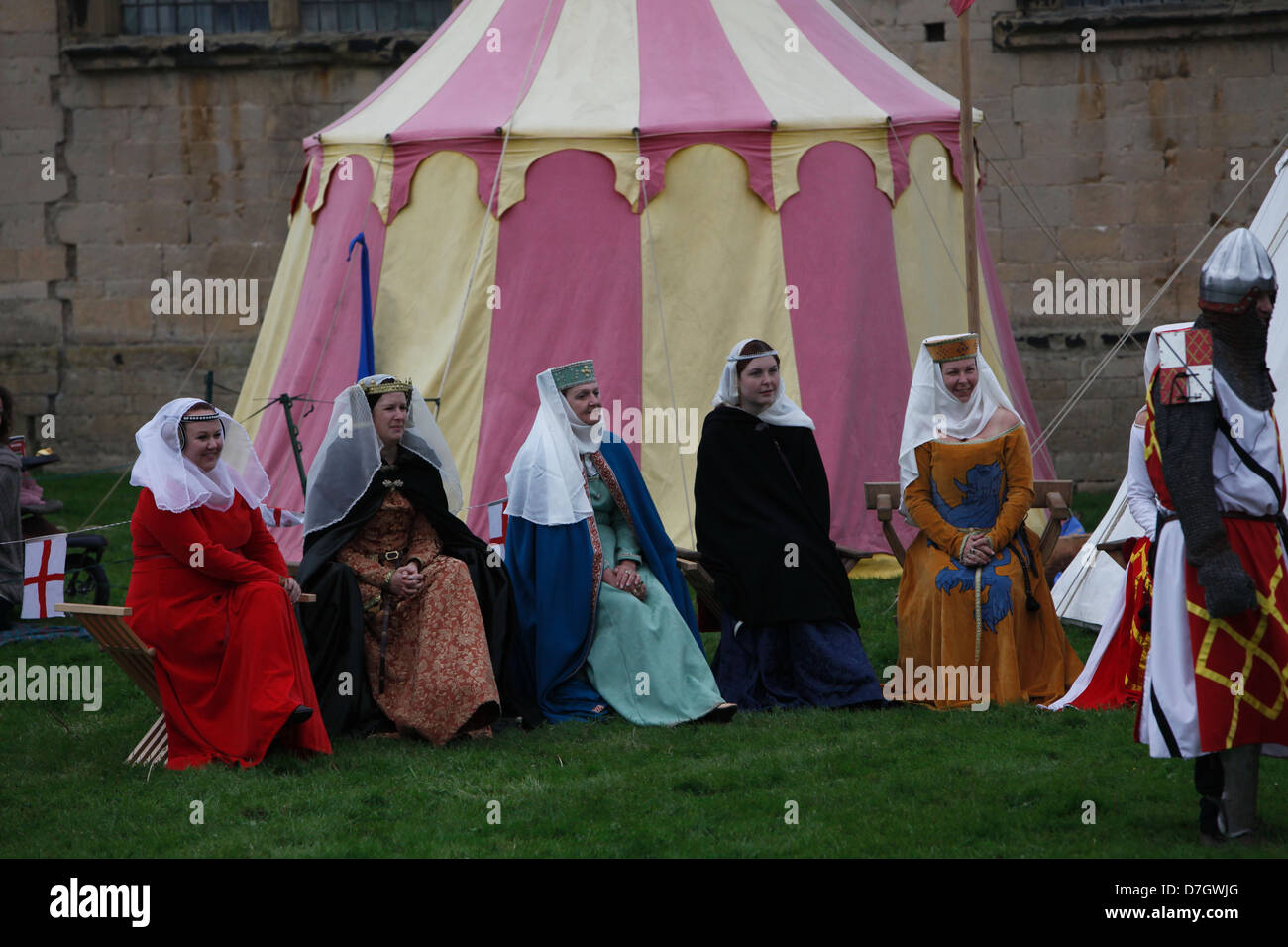 Performers at a medieval pageant wearing medieval costume Stock Photo ...