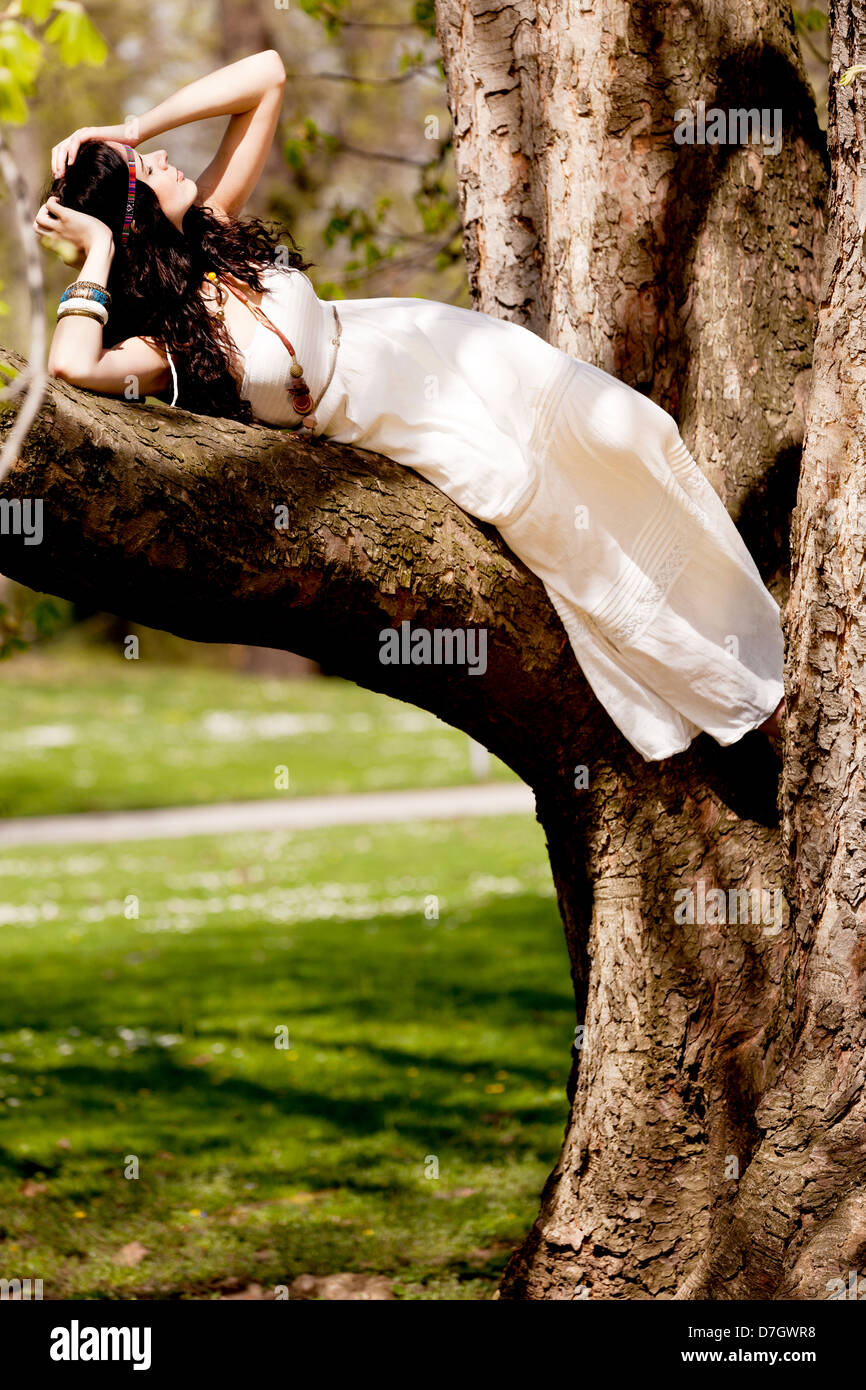 Woman relax outdoor hi-res stock photography and images - Alamy