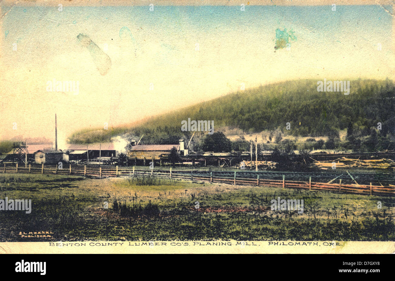 This image showcases the Benton County Lumber Co.'s planing mill ...