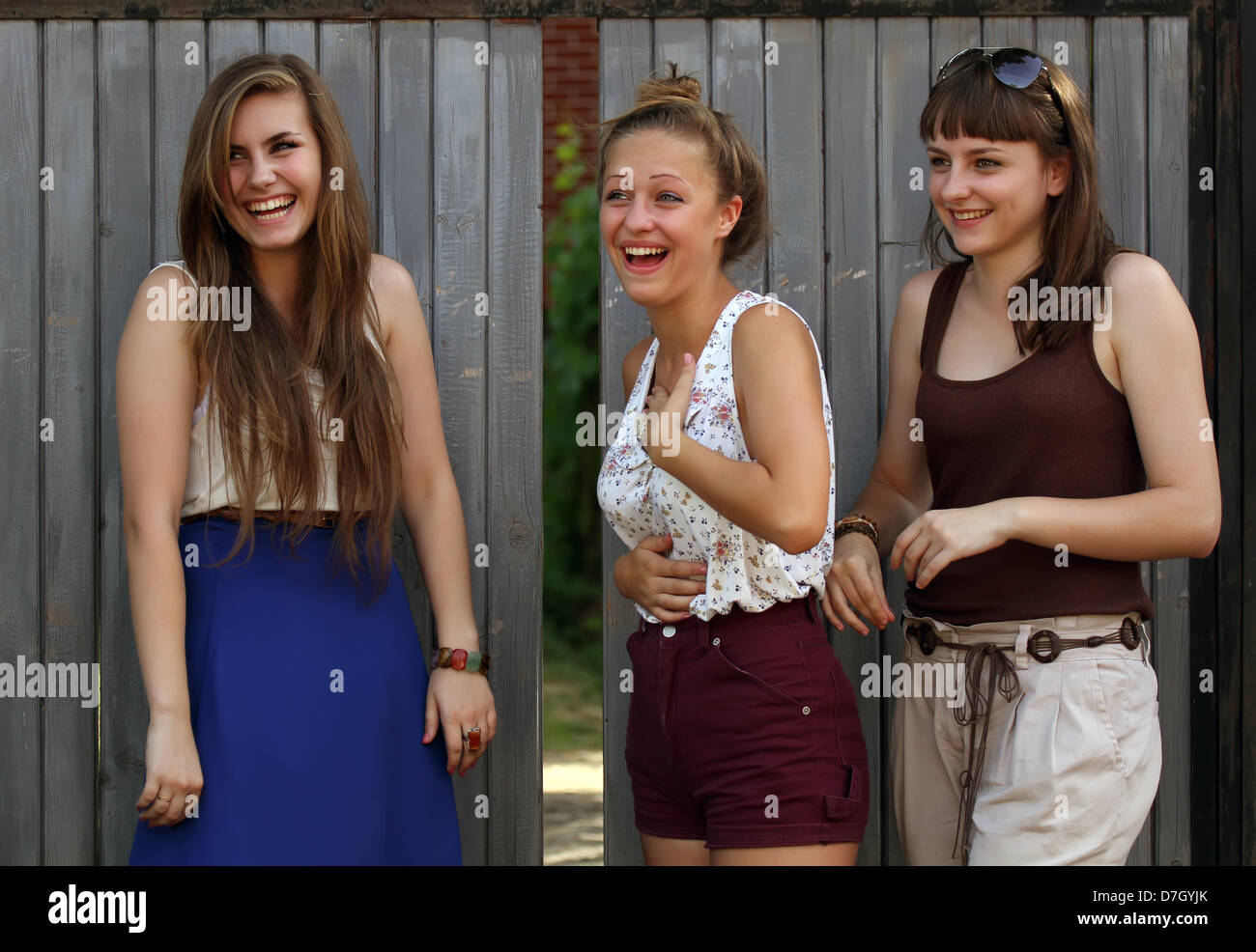 Students girls having fun outside Stock Photo - Alamy