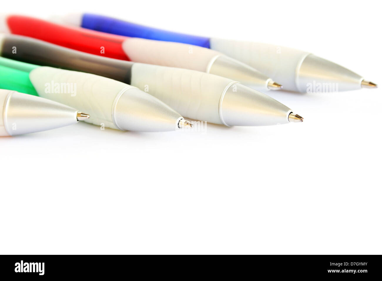 Colorful pens isolated on white background Stock Photo - Alamy