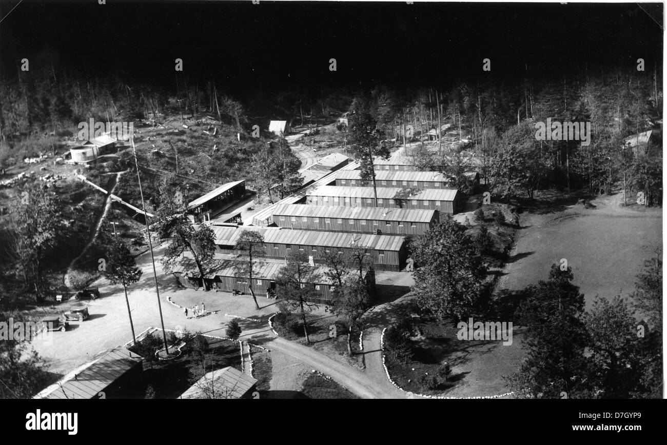 An aerial photograph of Oakridge CCC Camp F25 in the Willamette ...