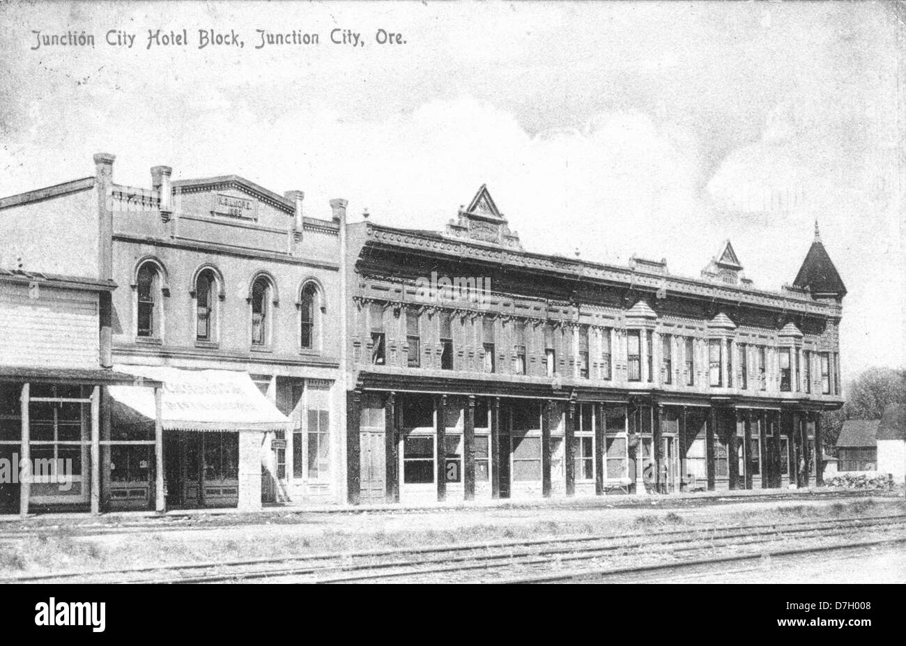 A historical image of the Junction City Hotel Block, showcasing a key ...