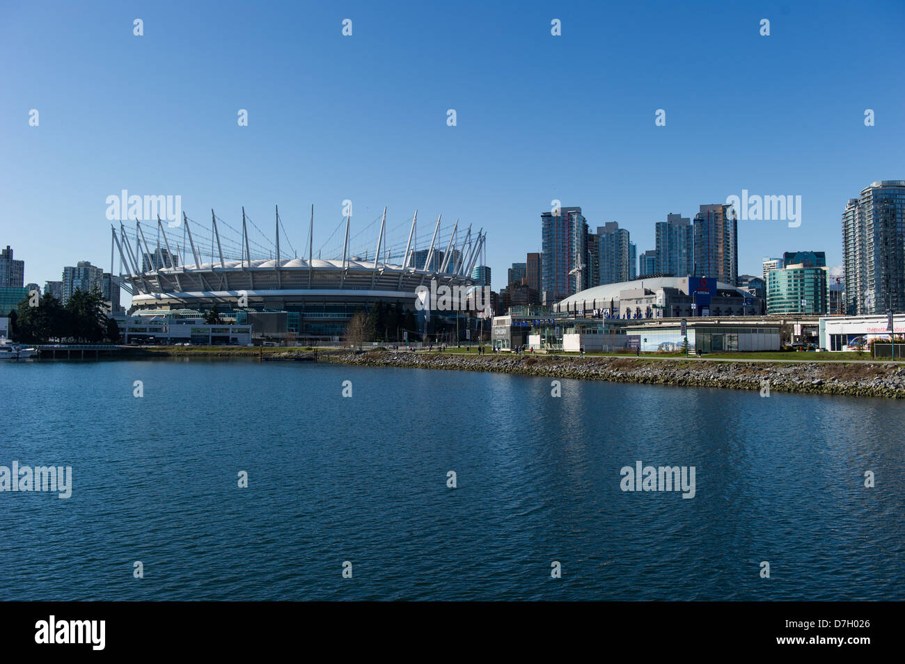 The New B.C. Place and Rogers arena with the condos in the background ...