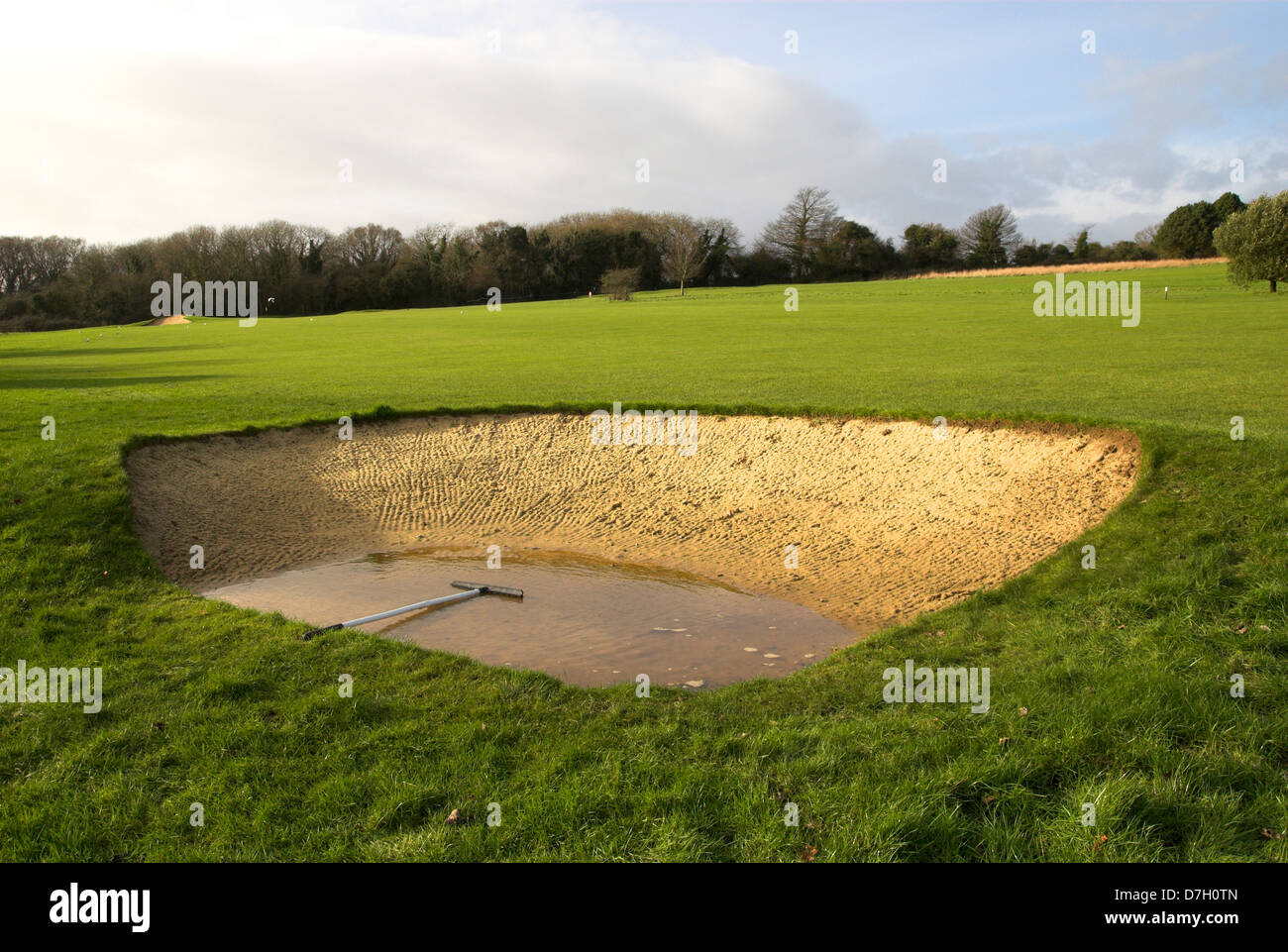 A long period of rain brings a waterlogged golf course on the south ...