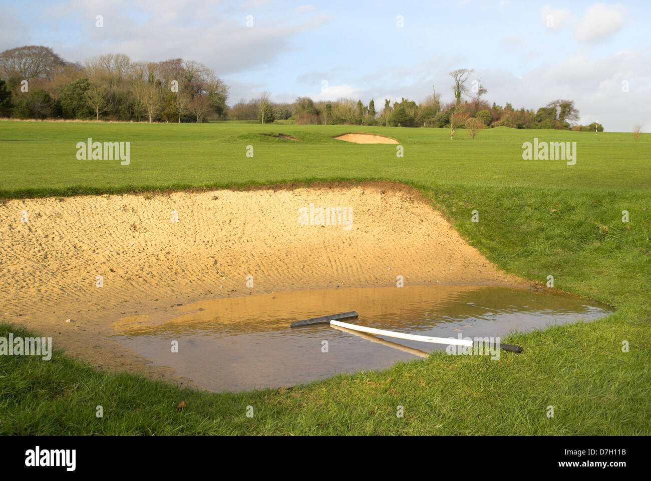 A long period of rain brings a waterlogged golf course on the south ...