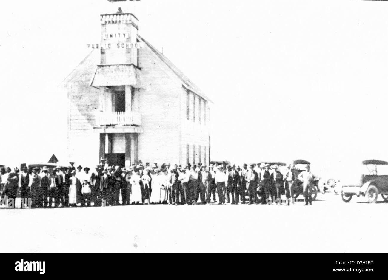 A photograph of Unity Public School in Unity, Oregon, taken in 1918 ...