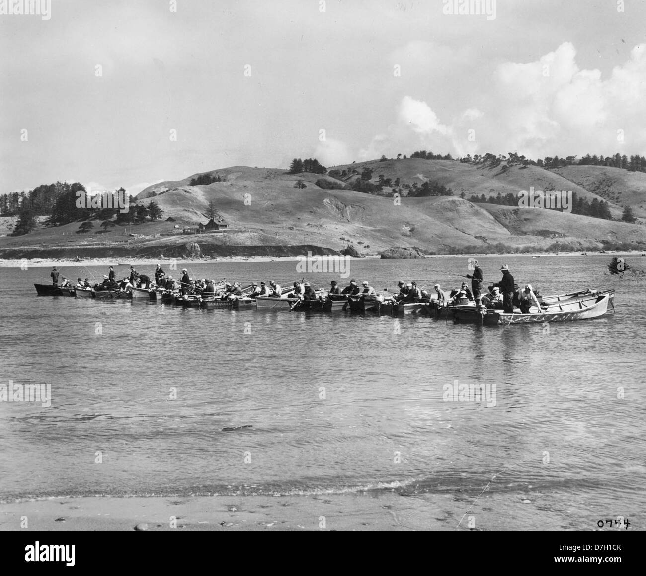 This image captures the practice of salmon fishing at the mouth of the ...