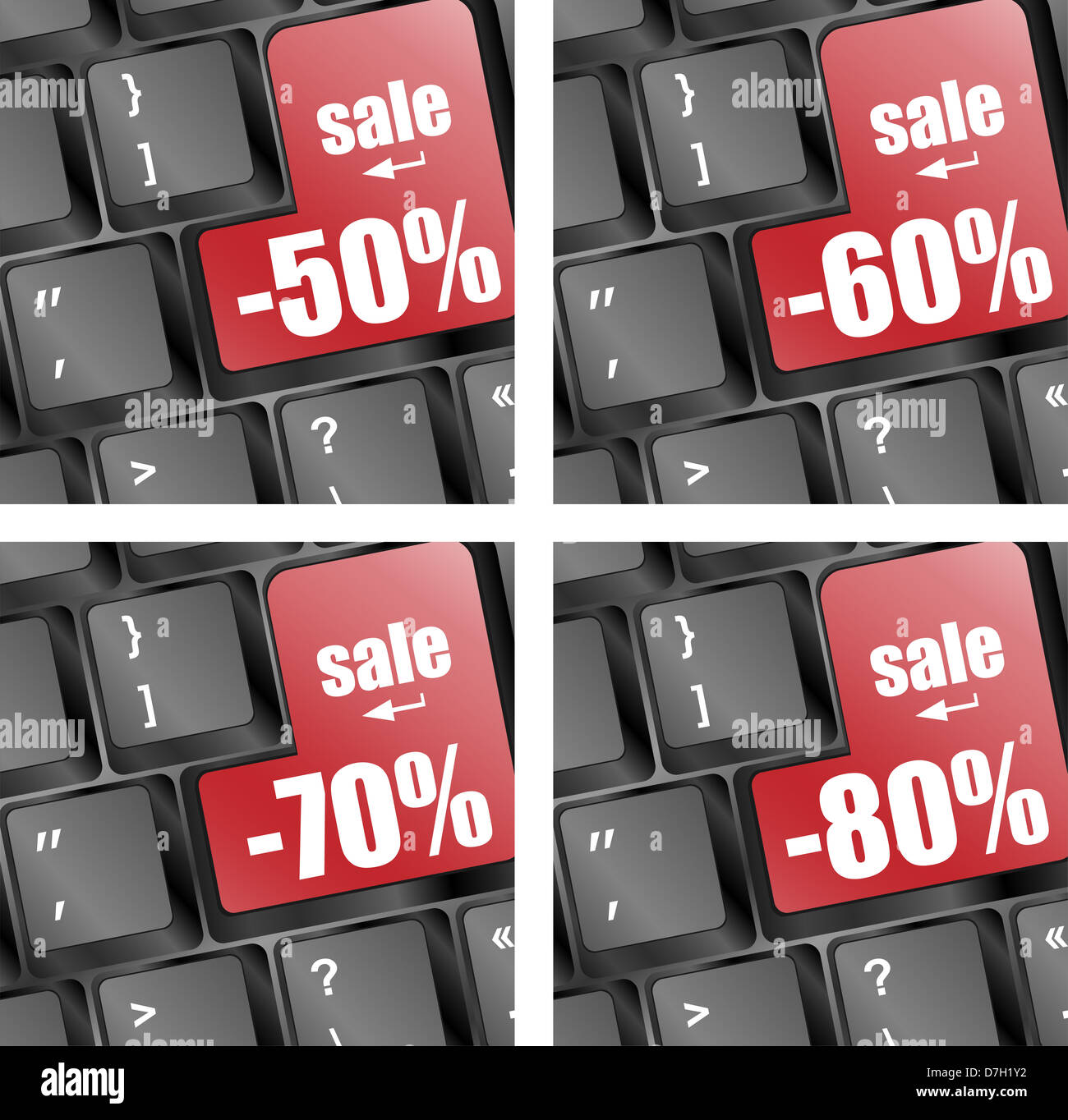 Shopping on-line, red key sale set on keyboard key Stock Photo - Alamy