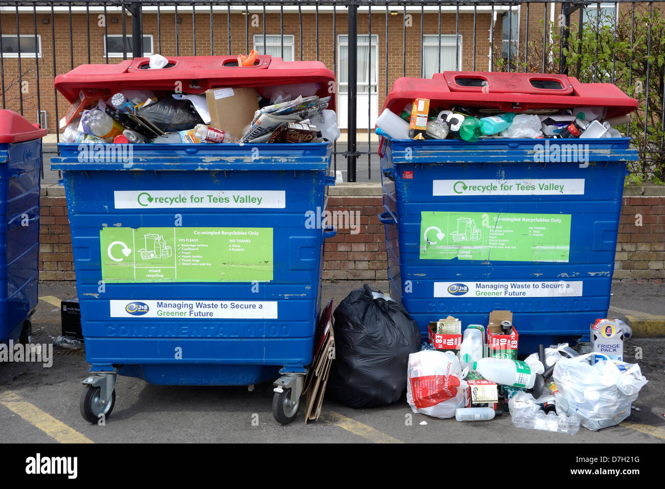 Recycling containers in Tesco supermarket car park Stock Photo - Alamy