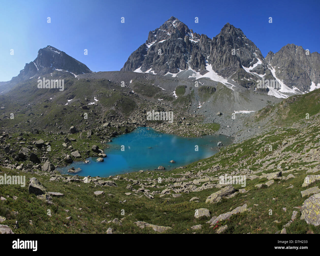 Italy Piemonte Monviso mountain lake Alps Stock Photo - Alamy