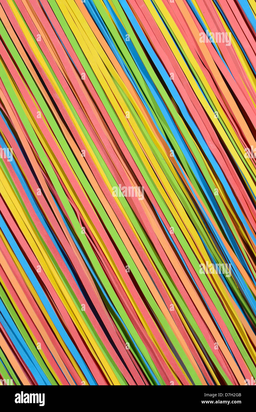 vibrant small rubber strips arranged in diagonal pattern Stock Photo ...