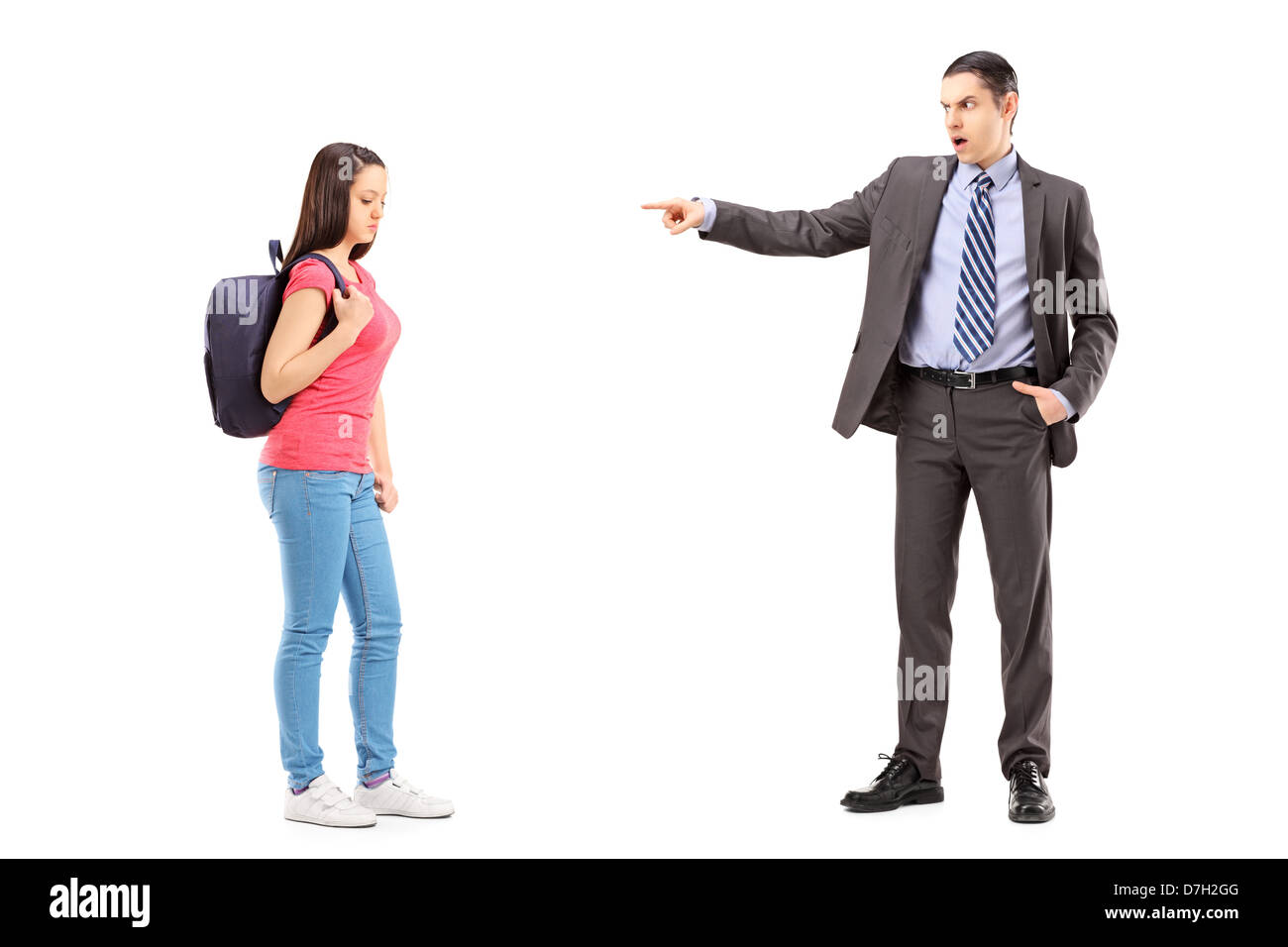 Angry father shouting at his daughter Stock Photo - Alamy
