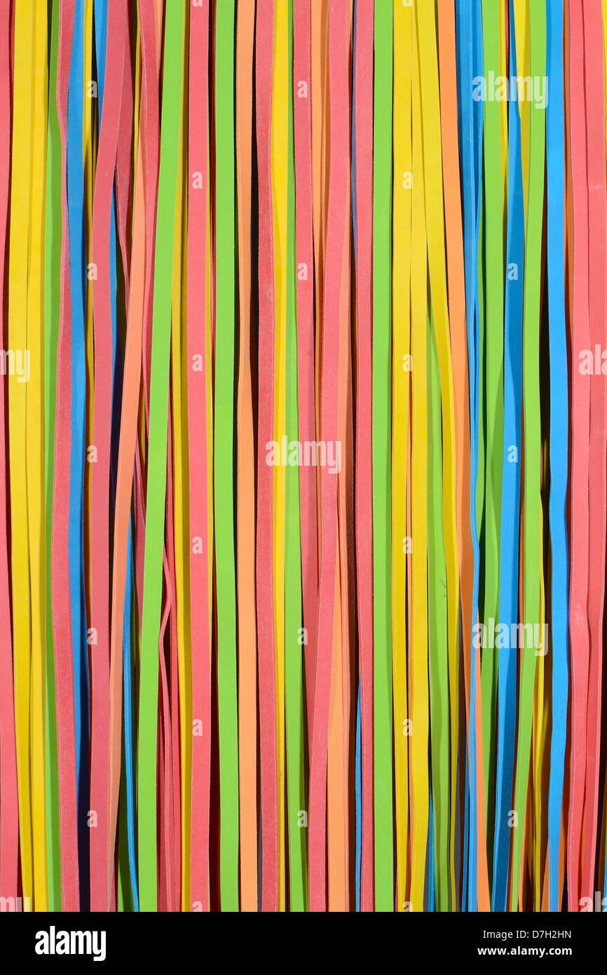 vibrant small rubber strips arranged in vertical pattern, vertical ...