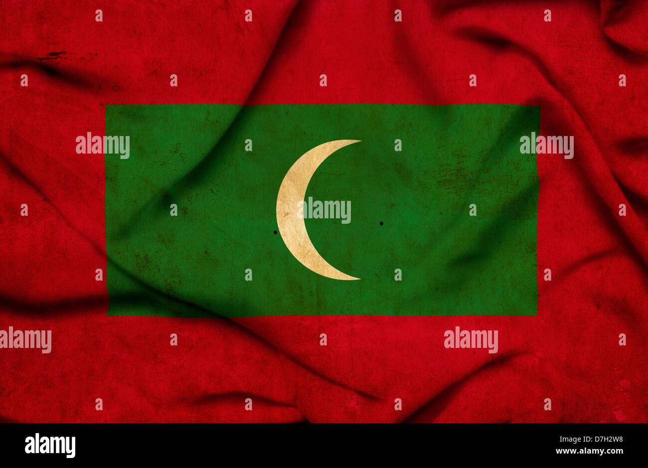 Maldives waving flag Stock Photo - Alamy