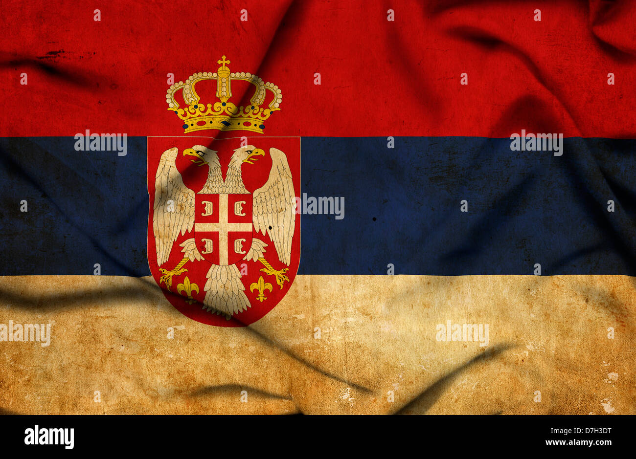 Illustration old dirty serbia flag hi-res stock photography and images ...