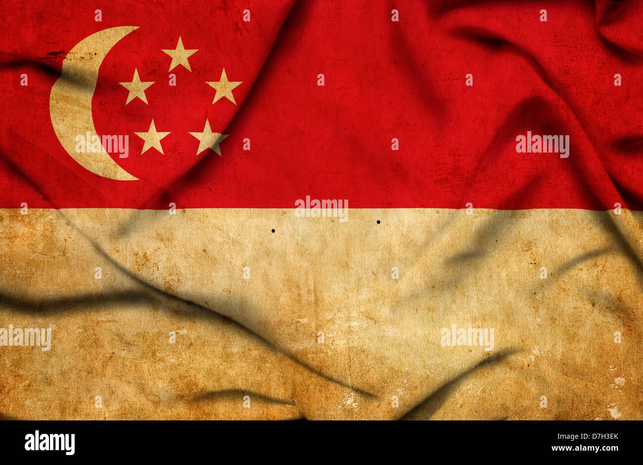 Singapoore waving flag Stock Photo - Alamy