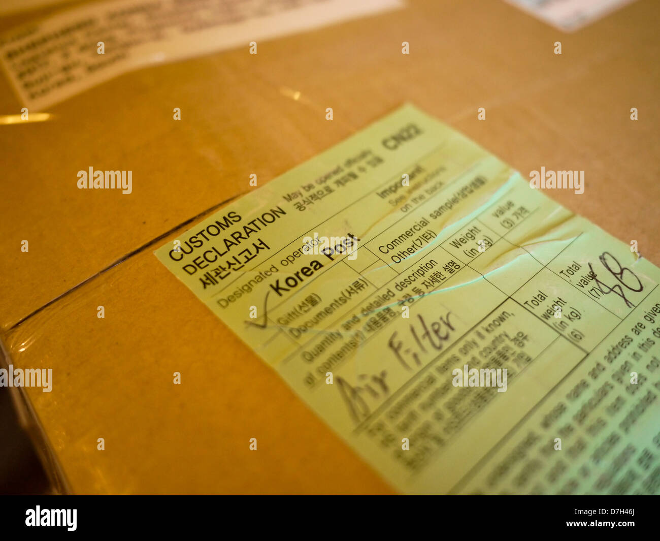 Korea post parcel custom decoration Stock Photo - Alamy