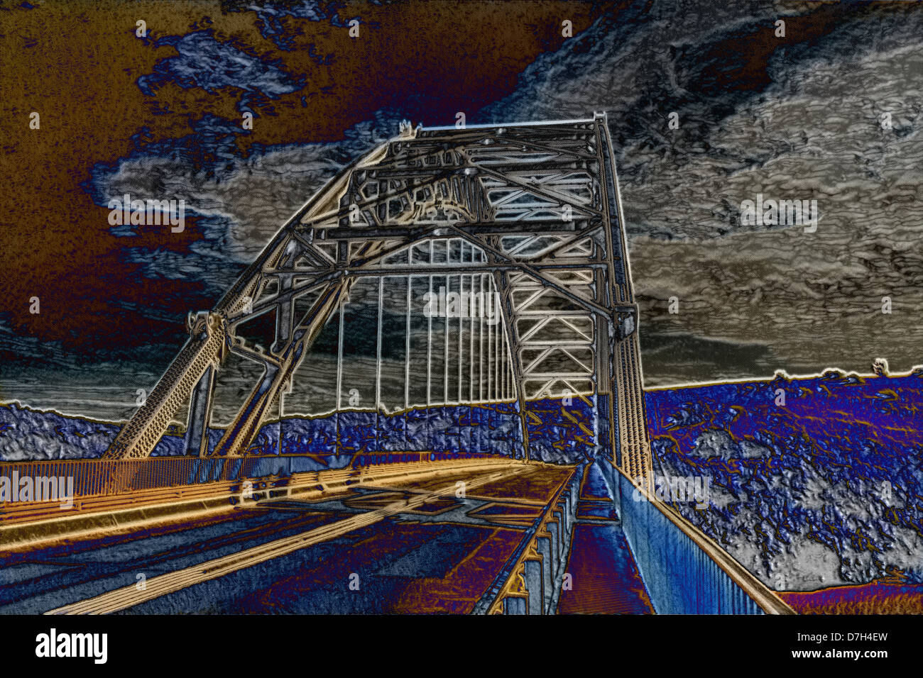 Surreal Colorful Arch Bow Bridge Structure Image Stock Photo - Alamy