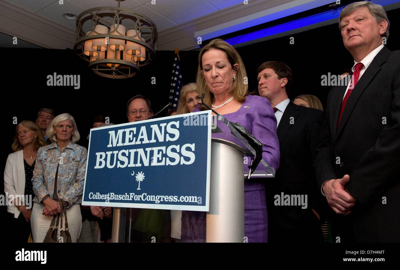 Charleston, South Carolina, USA. 7th May 2013. Flanked by her family ...