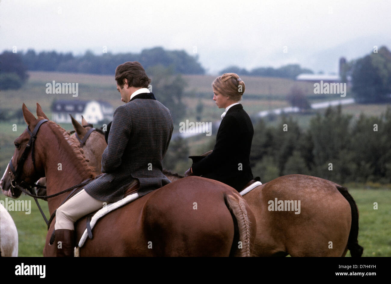 couple riding in fox hunt in sugarbush vermont praying hunt Stock Photo ...