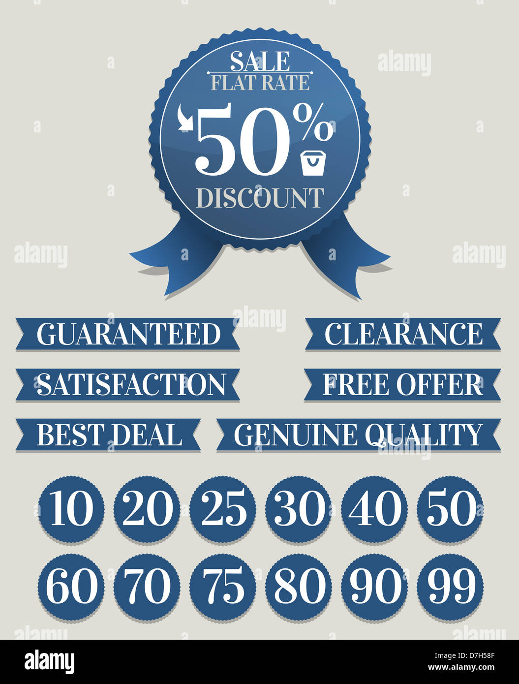 Vector illustration of discount ribbon or badge with some design ...
