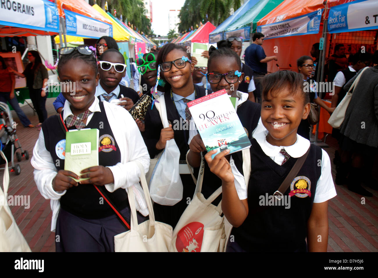 Miami Florida,Book Fair Miami International,student students Black boy ...