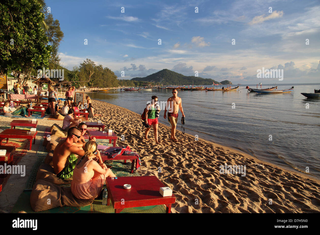 Sunset at Sairee Beach, Koh Tao, Thailand Stock Photo - Alamy