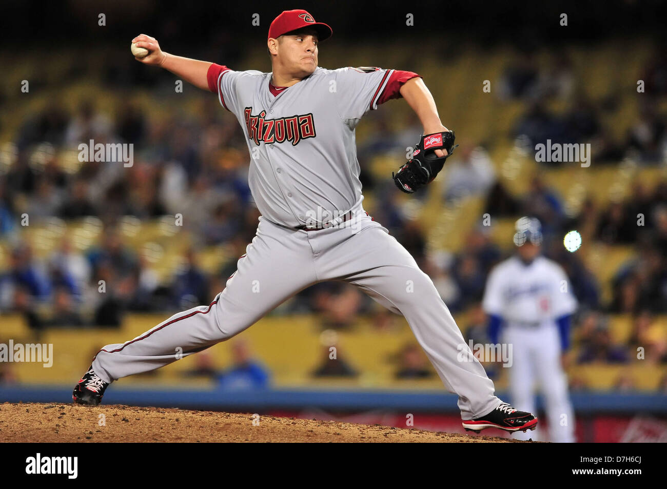 Los Angeles, California, USA. 7th May 2013. Arizona Diamondbacks relief ...