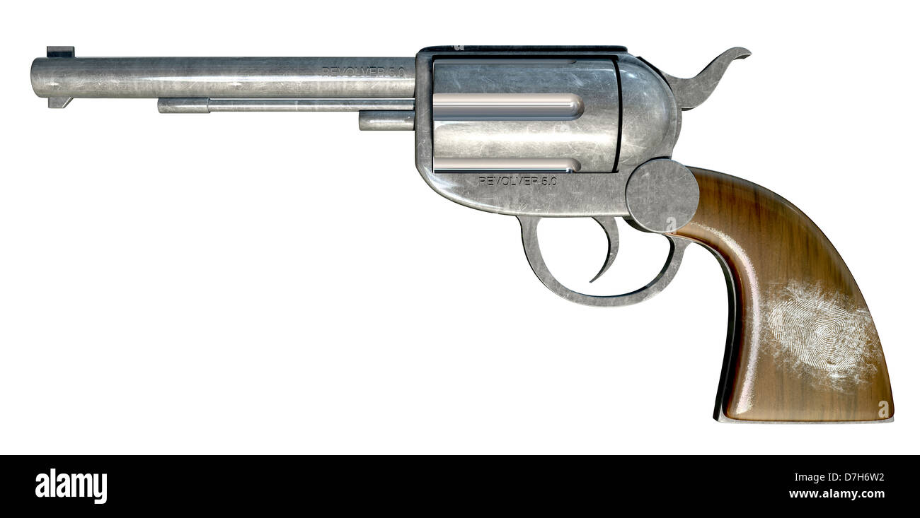 Revolver gun with wooden handle hi-res stock photography and images - Alamy