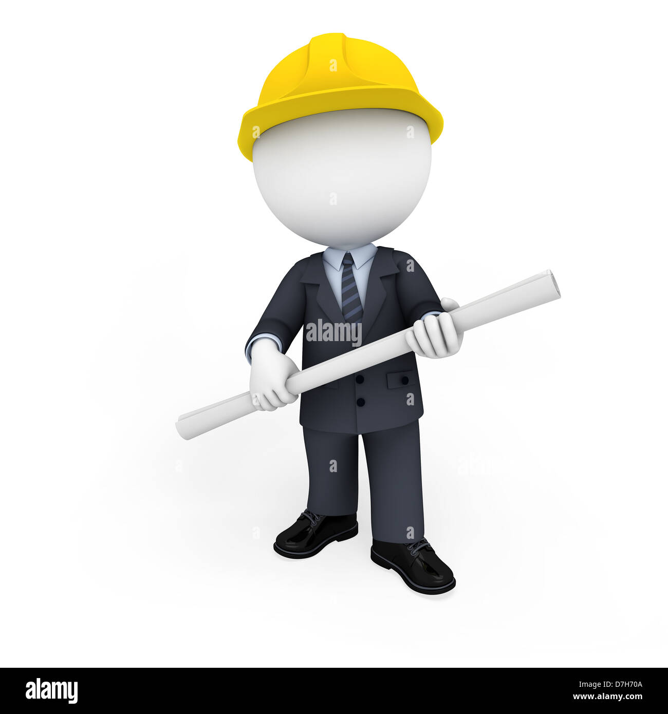 3d white character as business man Stock Photo - Alamy