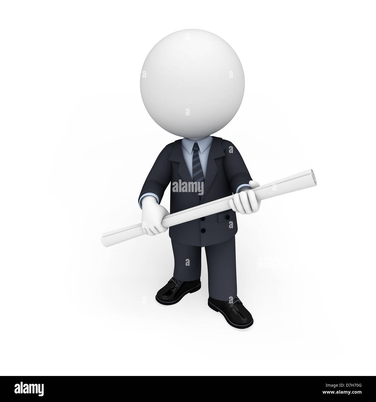 3d white character as business man Stock Photo - Alamy