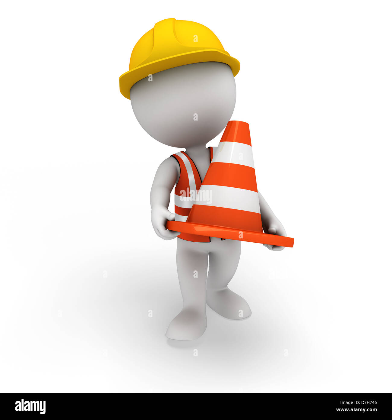 3d white people as road worker Stock Photo - Alamy