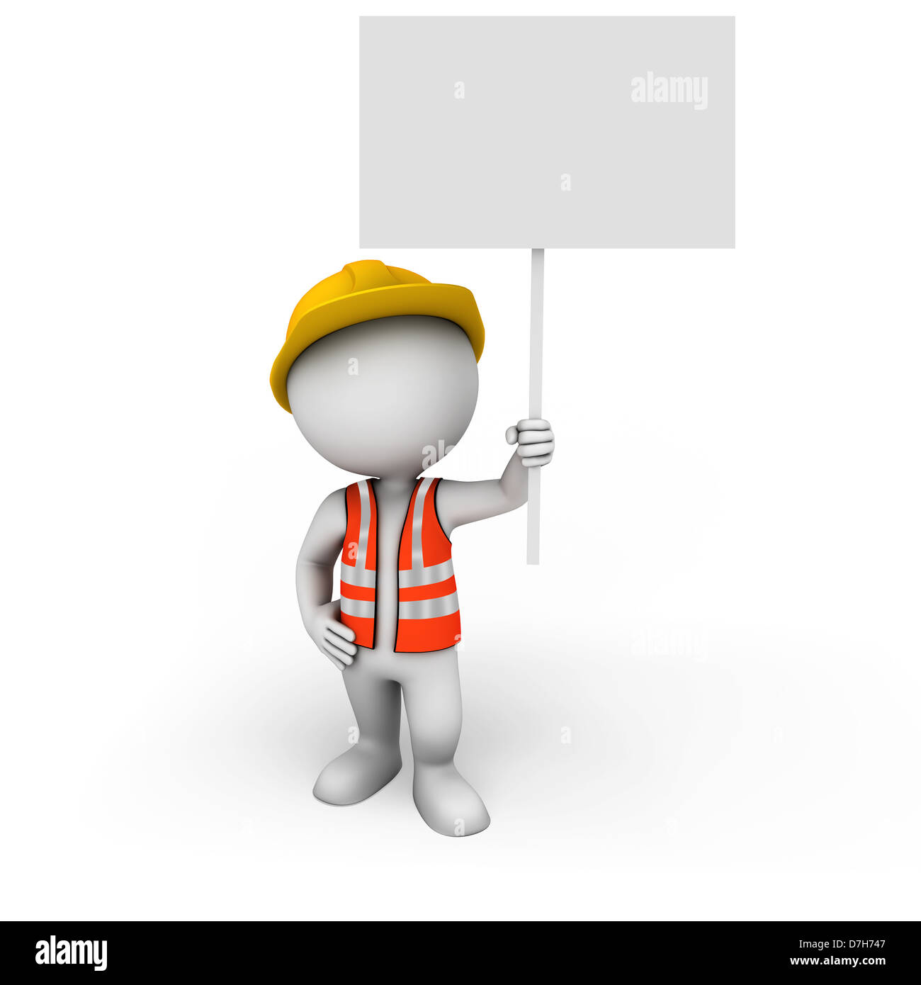 3d white people as road worker Stock Photo - Alamy