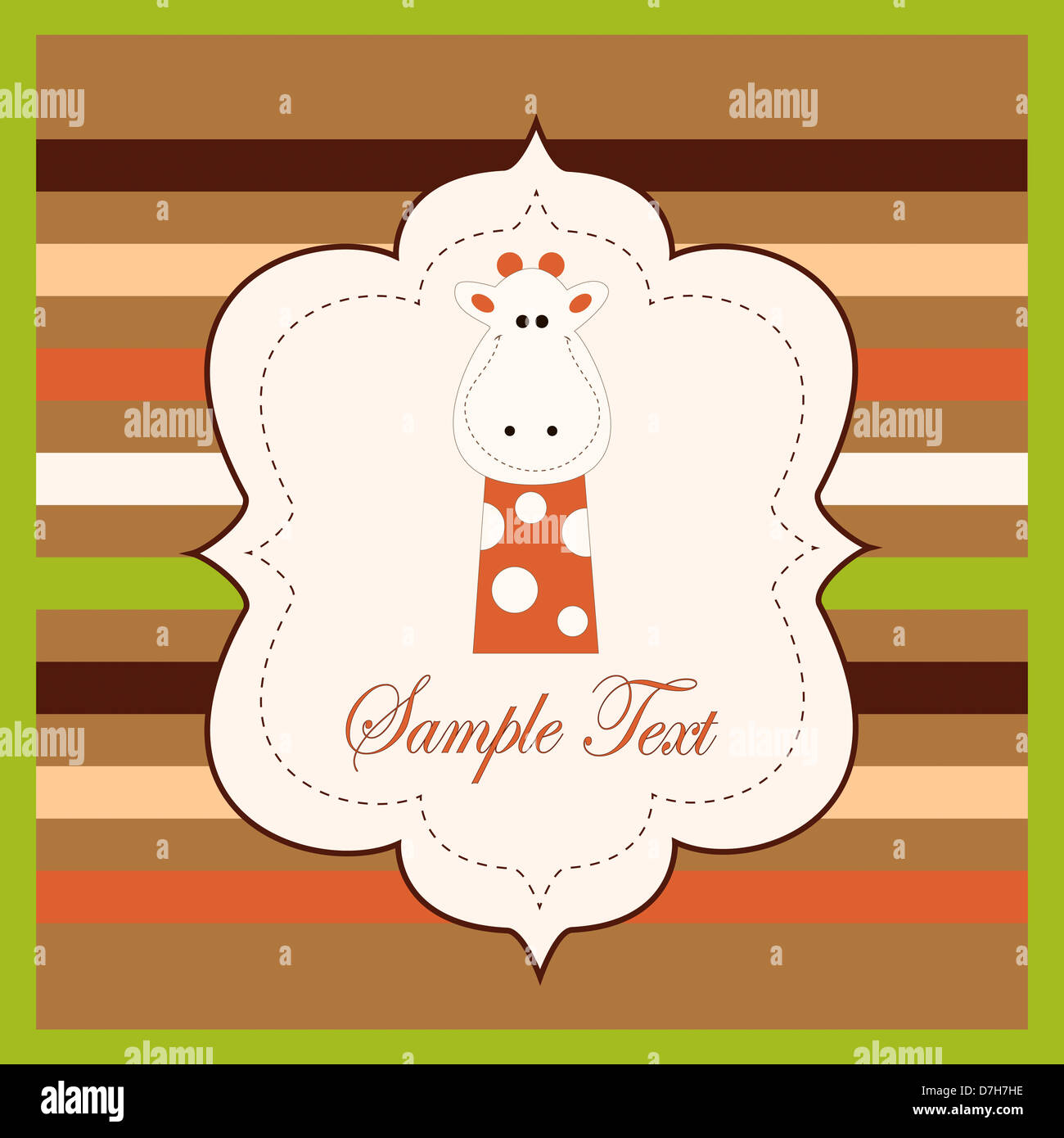 Vector illustration of a card with cartoon giraffe Stock Photo - Alamy