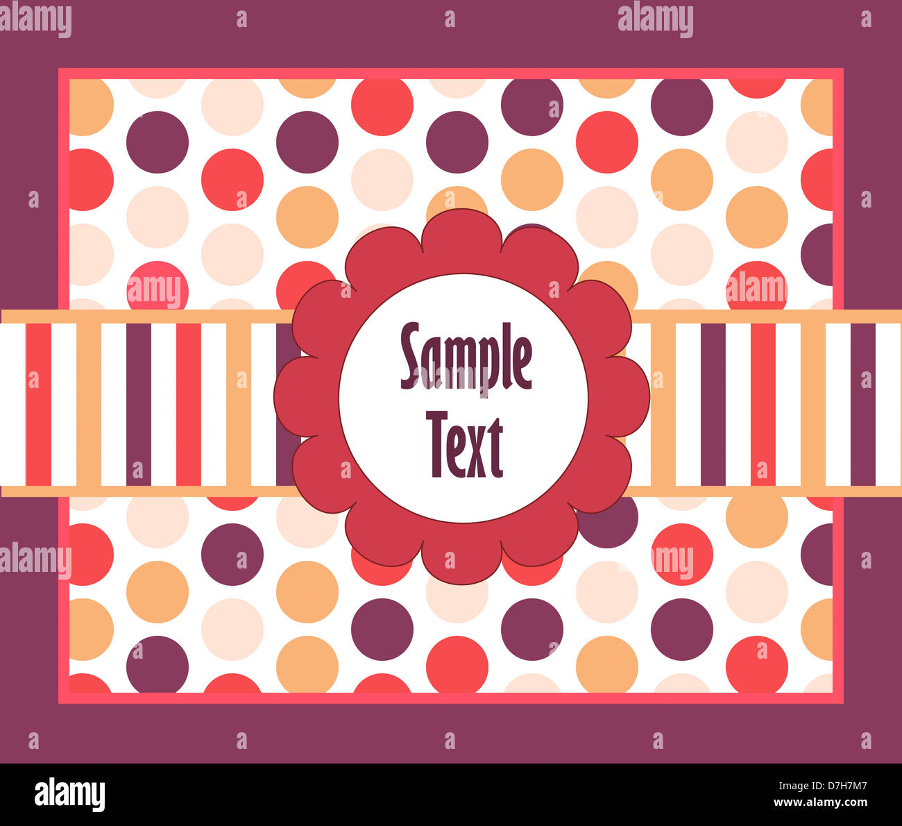 Vector illustration of a card with flower Stock Photo - Alamy